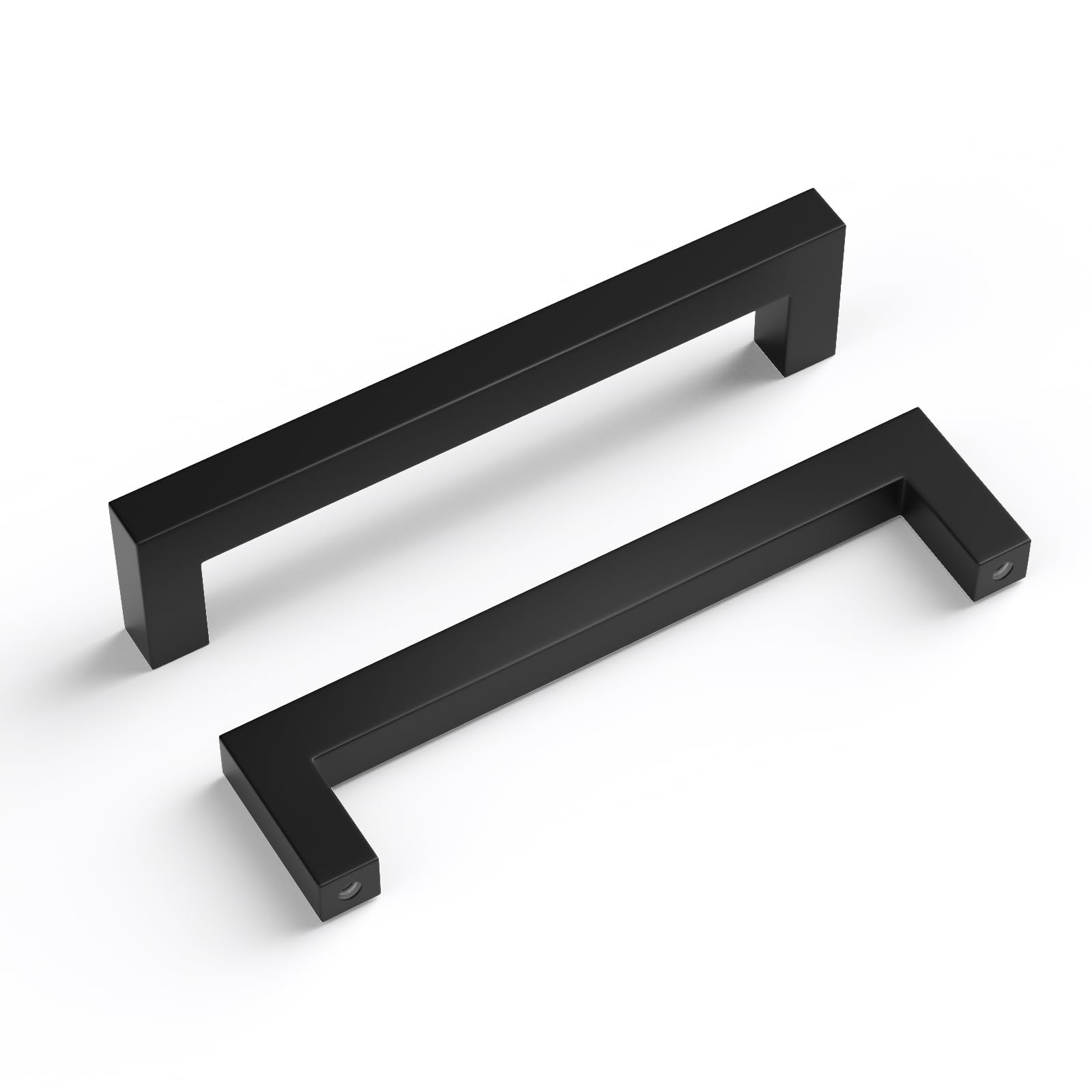 goldenwarm 30 Pack 5 Inch Black Cabinet Handles, Black Square Drawer ...