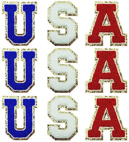 Amazon.com: FAZHBARY 9 PCS USA Patch Patriotic Patch Chenille Letter ...