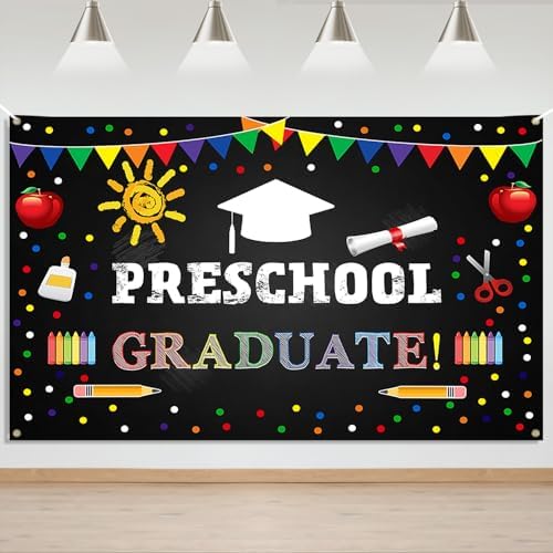 Amazon.com: Mocsicka Preschool Graduation Backdrop Preschool Graduation ...