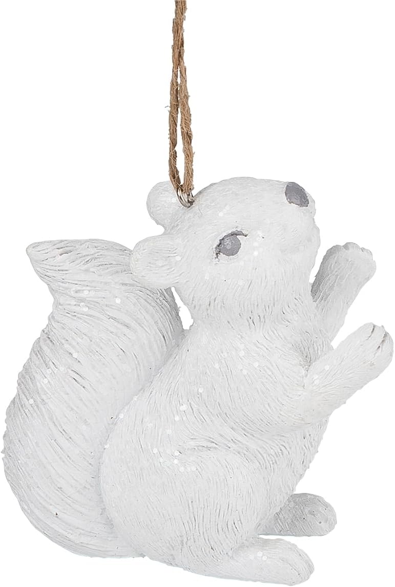 Amazon.com: The Bridge Collection Resin Sparkly White Squirrel Ornament ...