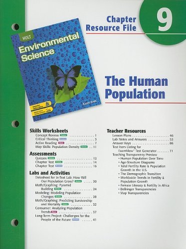 Buy Holt Environmental Science Chapter 9 Resource File: The Human ...