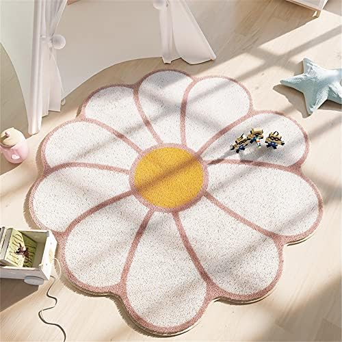 Morbuy Area Rugs Round Cute Flower Shaped Shaggy Rug Carpets Large Soft ...