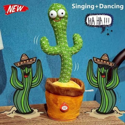 Buy Electric Dancing Cactus Plush Toy: Sing, Record, Repeat, and Light ...
