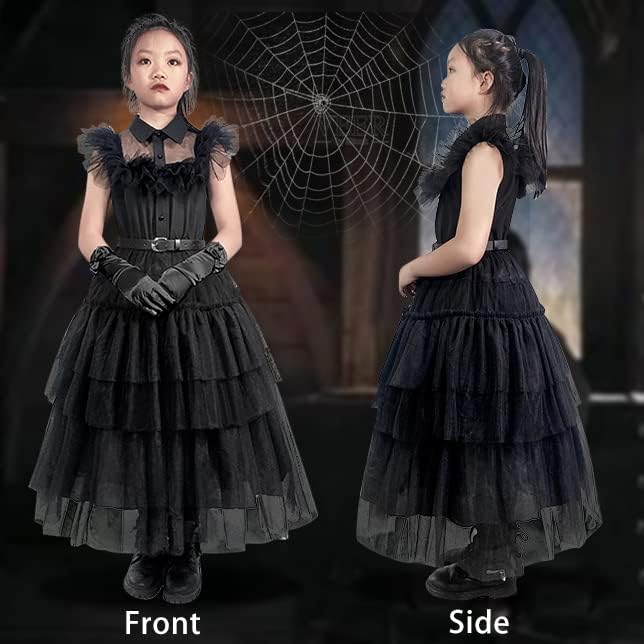 KLFFLGID - Disfraz de Merlina para niñas de Miércoles Addams, disfraz ...