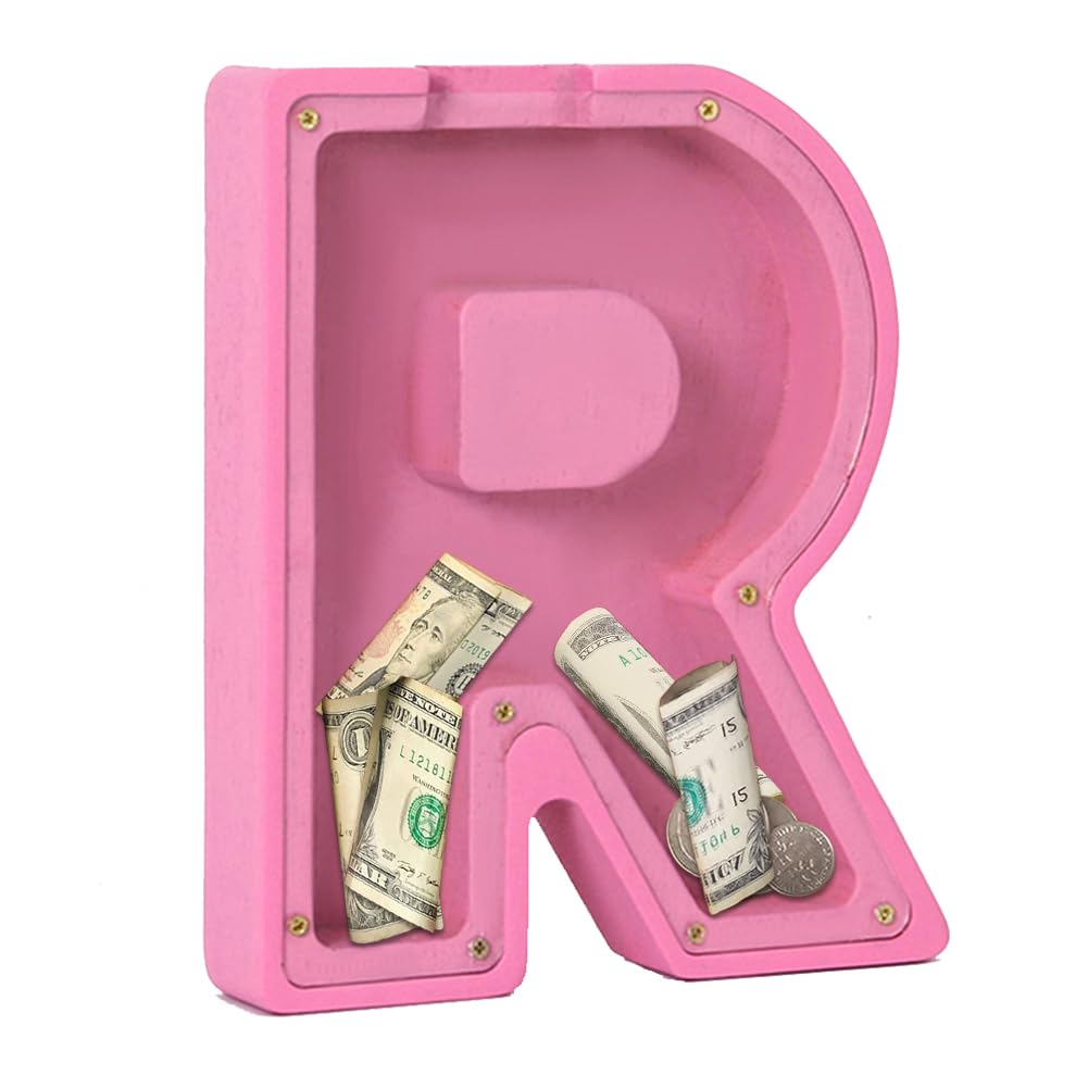 Amazon.com : Wooden Letter Piggy Bank,Personalized Creative Twenty-Six ...