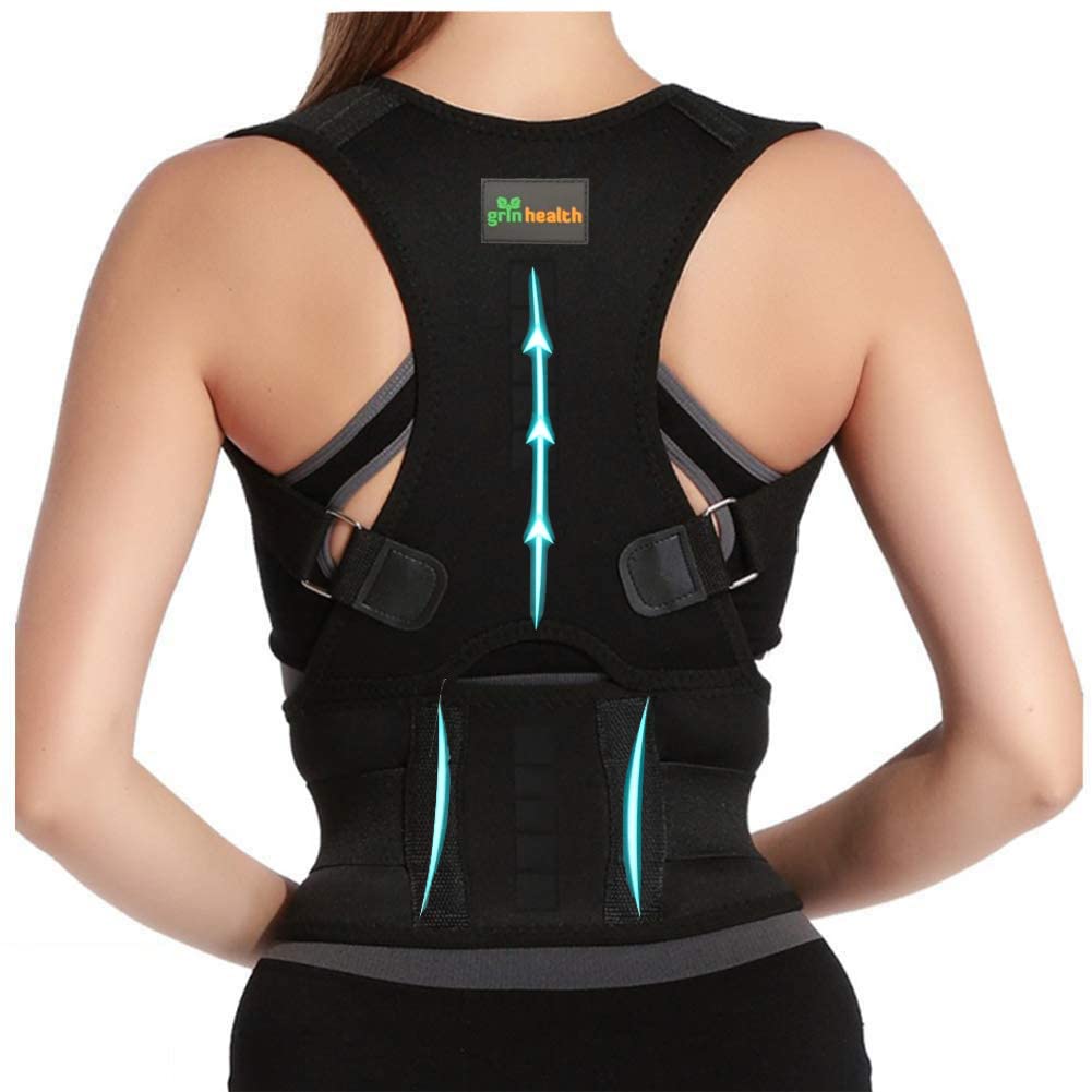 Buy Grin Health Back Brace Support with Lumbar Support Waist belt for ...