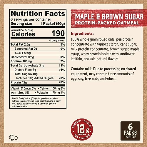 Snapklik.com : Kodiak Instant Oatmeal Packets, Maple Brown Sugar, High ...