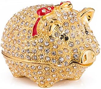 Amazon.com: QIFU Decorative Hand Painted Rose Hinged Jewelry Trinket ...