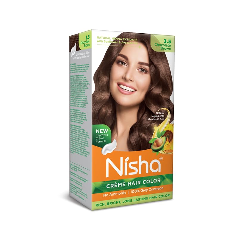 Nisha Creme Hair Color, Permanent Hair Colour Chocolate Brown, Silky ...