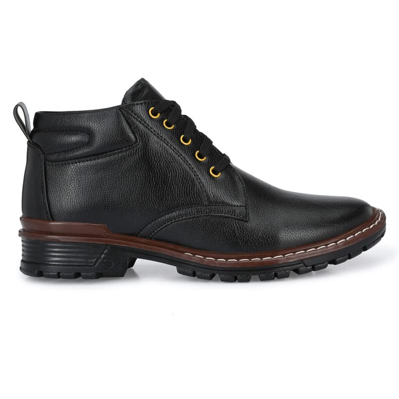 Buy POS Men's Black Synthetic Leather Lace Formal Boot - 6 UK at Amazon.in