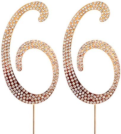 Amazon.com: MAGJUCHE Gold 65" Crystal Cake Topper, Number 65 ...