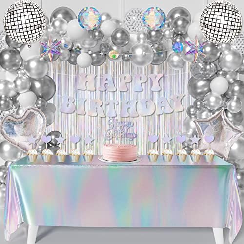 Amazon.com: Sliner 256 Pcs Iridescent Party Decorations Supplies ...