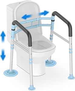 Amazon.com: Delog Toilet Safety Rails 300 lb - Adjustable Toilet Safety Frame & Rails, Toilet ...