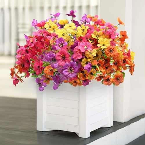 Amazon.com: Artificial Fake Plants Flowers for Outdoor Outside Spring ...