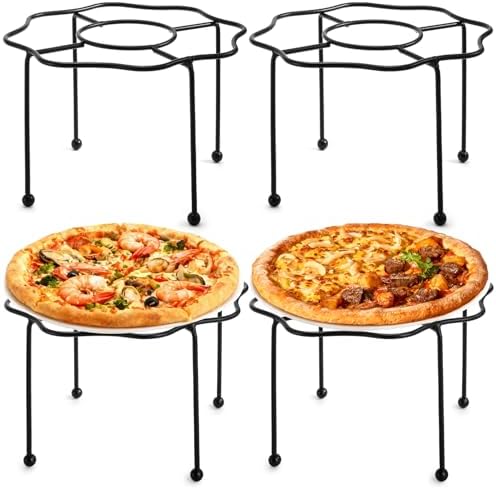 Amazon.com: Elsjoy Set of 4 Black Pizza Stand Holder, 9.5 Inch Tabletop ...