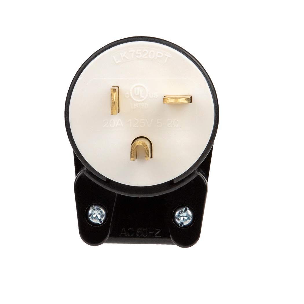 Snapklik.com : Tekit NEMA 5-20P Male Elbow Plug,Industrial Grade 20A ...