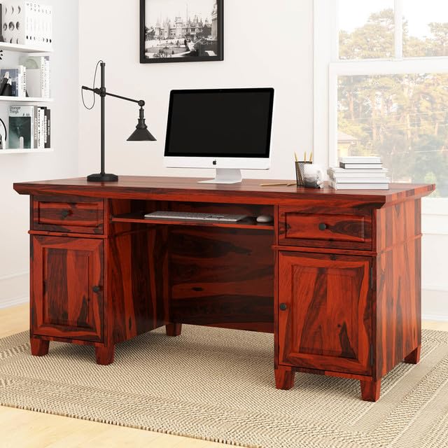 OrderWood Solid Sheesham Wood Study Table for Adults | Computer Table ...