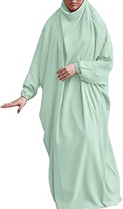 khalat Islamic Women Prayer Dress 1PC Lightweight Arab Bat Sleeve Abaya ...