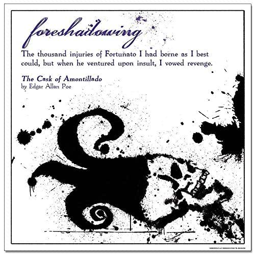 Amazon.com: Literary Term, Foreshadowing, Black and White, Edgar Allan ...