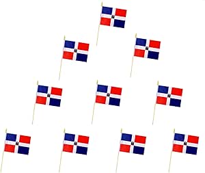 Amazon.com : 10 Pack Dominican Republic Flags -DOM Handheld Flag-5x8 in ...