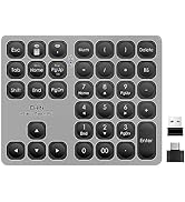 Amazon | Ewin テンキー Bluetooth/ 2.4G接続 numlock非連動 ワイヤレス 数字キーボード 3台デイバス接続 Bluetoothキーボード 超薄型 左手デバイス ...