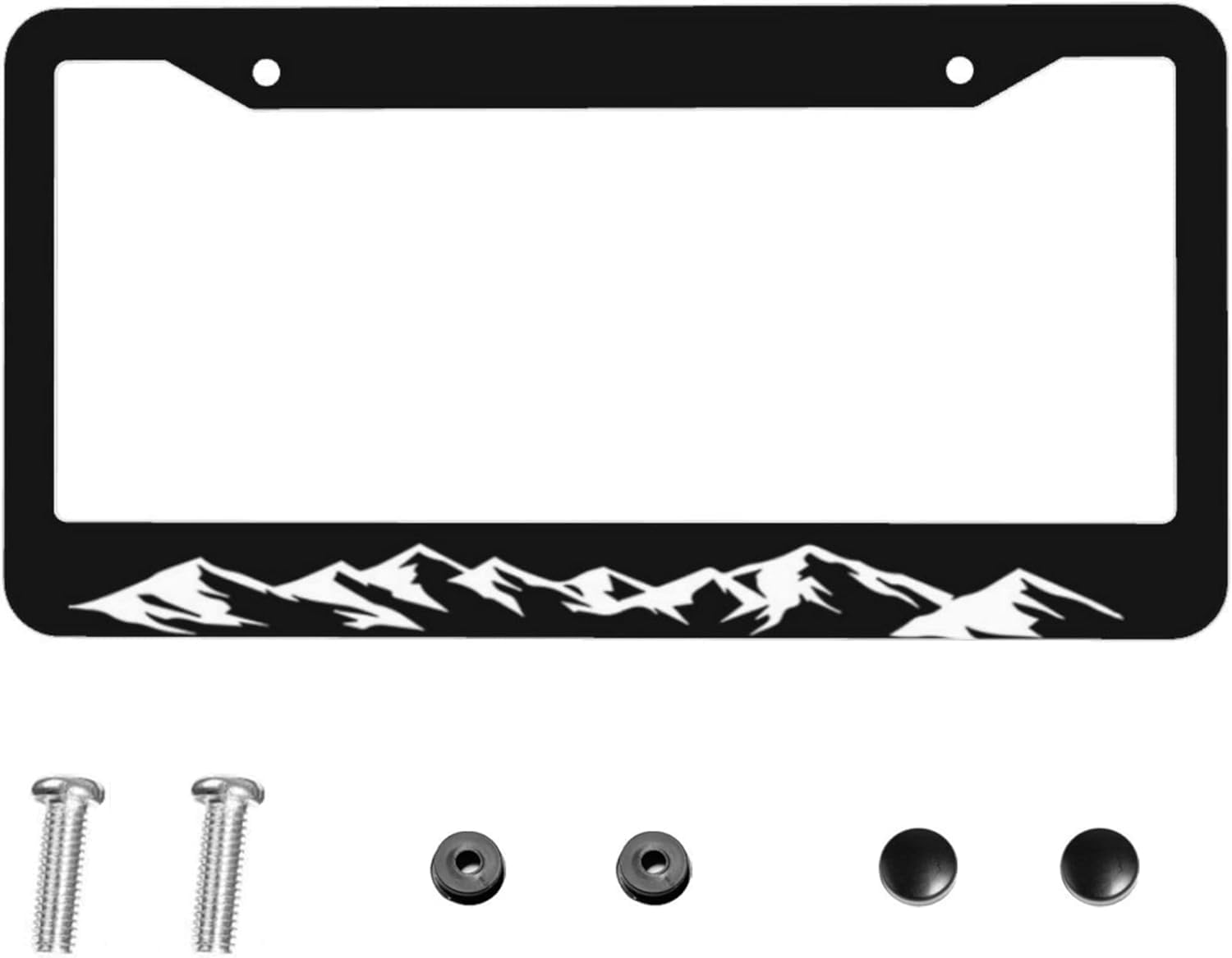 Mountains License Plate Frame 1 Pcs Black Mountains Raised License ...