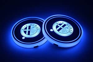 Amazon.com: 2pcs for alfa Romeo LED Cup Holder Lights,USB Charging ...
