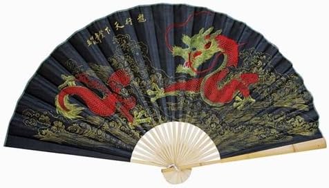 Amazon.com: Classic 35quot; Oriental Feng Shui Wall Fan-Black Dragon ...