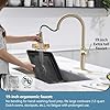 Lavatrum Kitchen Sink Faucets Brushed Gold, High-Arc Single Handle ...