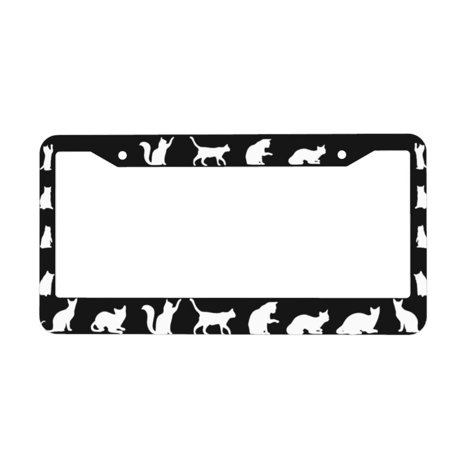 Amazon.com: Cat License Plate Frame Pet Cat Animal Cute License Plate ...