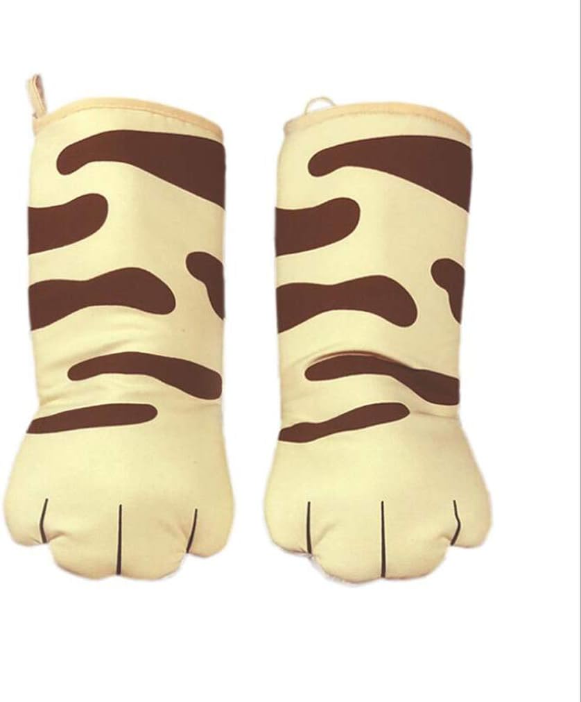 Amazon.com: PURFUN Thick Cotton Oven Mitts Cute Cat/Paw Design Baking ...