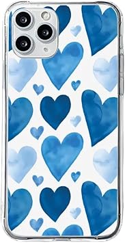CaseWhat - Blue Hearts Pattern Case, Silicone, Transparent Frame ...