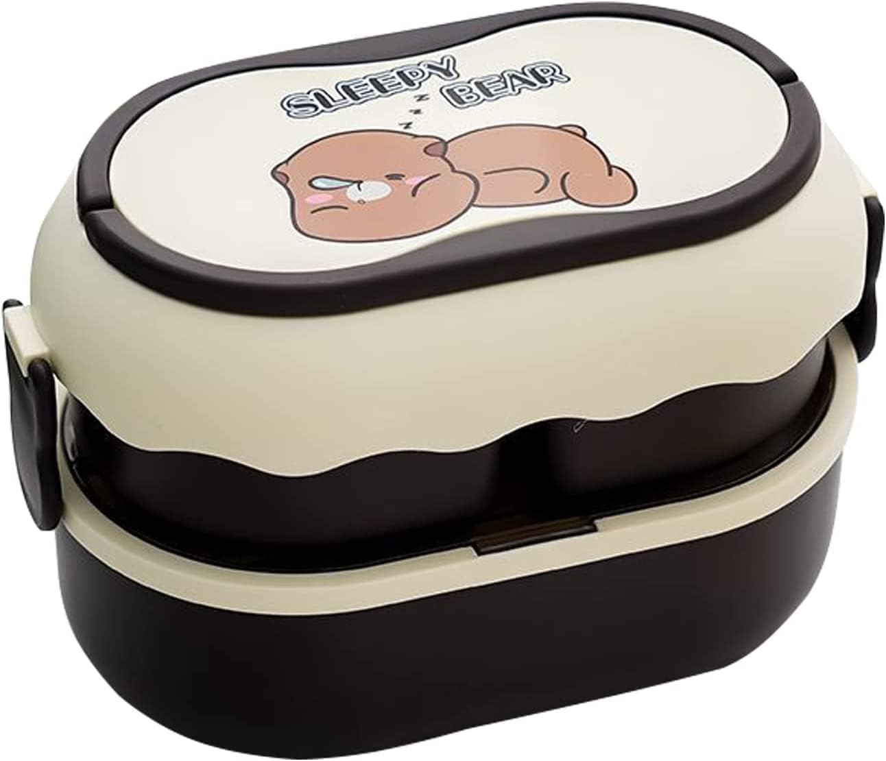 Buy QWERTY Bento Box 3 Divided Compartments Cute Bento Box with Handle ...