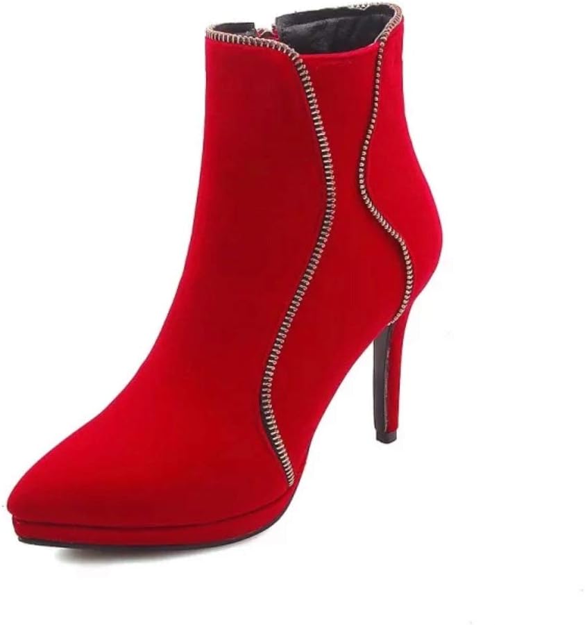 Amazon.com | House Lando Zip Boots (7.5) Red | Boots