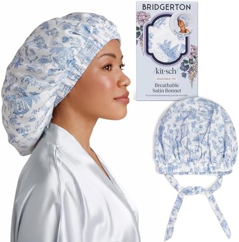 Amazon.com: Kitsch x Bridgerton Satin Bonnet for Sleeping - Softer Than ...