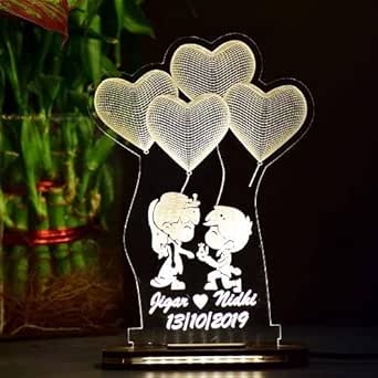 Buy MyPhotoPrint Cute Proposal Personalized LED Couple Acrylic Lamp ...