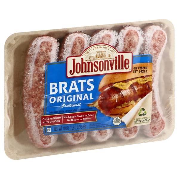 Amazon.com: Johnsonville, Bratwurst Original, 19 Ounce : Grocery ...