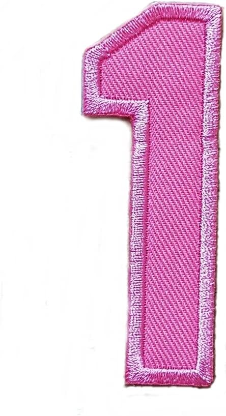 Amazon.com: Pink Number 1 Patch Number one Letter Number 0-9 School ...