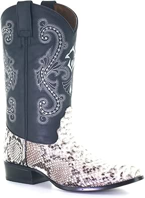 Amazon.com | Circle G MEN'S NATURAL PYTHON EMBROIDERY R TOE, LEATHER ...