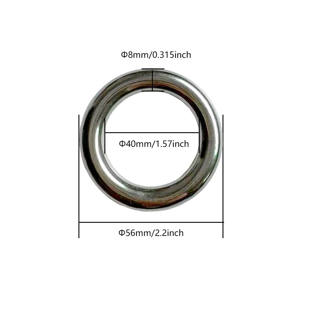 Snapklik.com : Metal Rings, 4 Pack Seamless O Ring 2.2 Inch Stainless ...