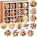 Amazon.com: Yilloog 12 Pcs Wooden Puzzles Set Brain Teasers and ...