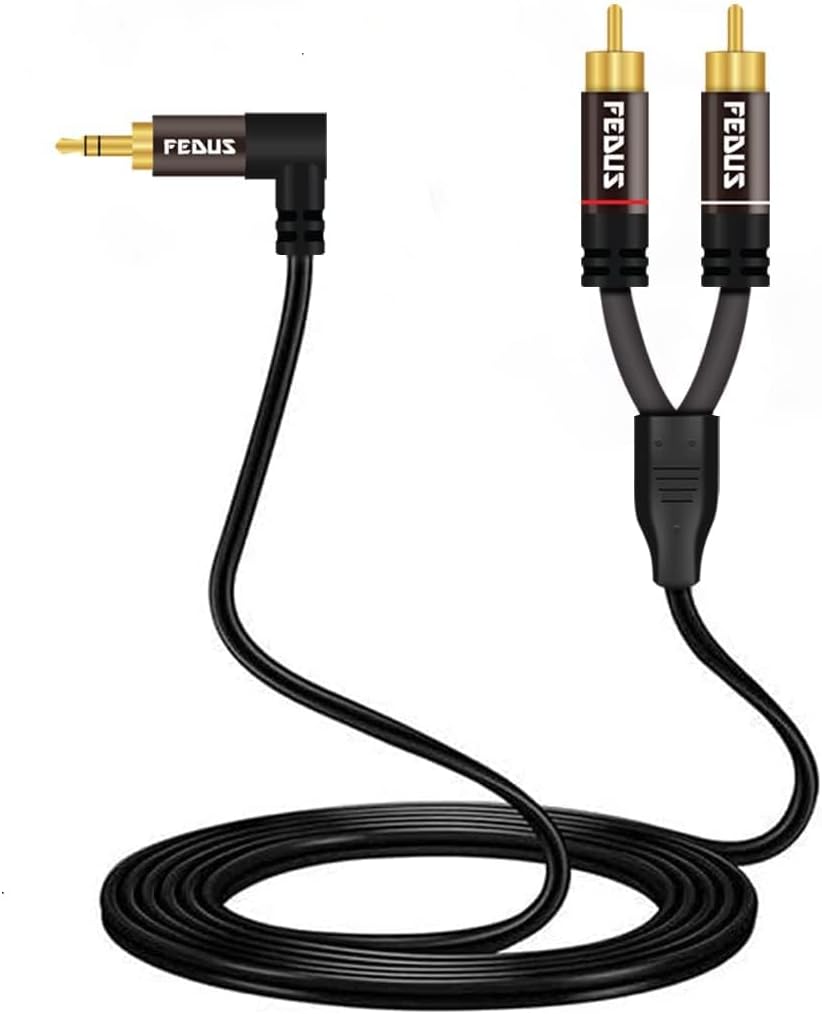 FEDUS 3.5mm to RCA Cable RCA to 3.5mm Male Audio Adapter 2RCA Gold ...