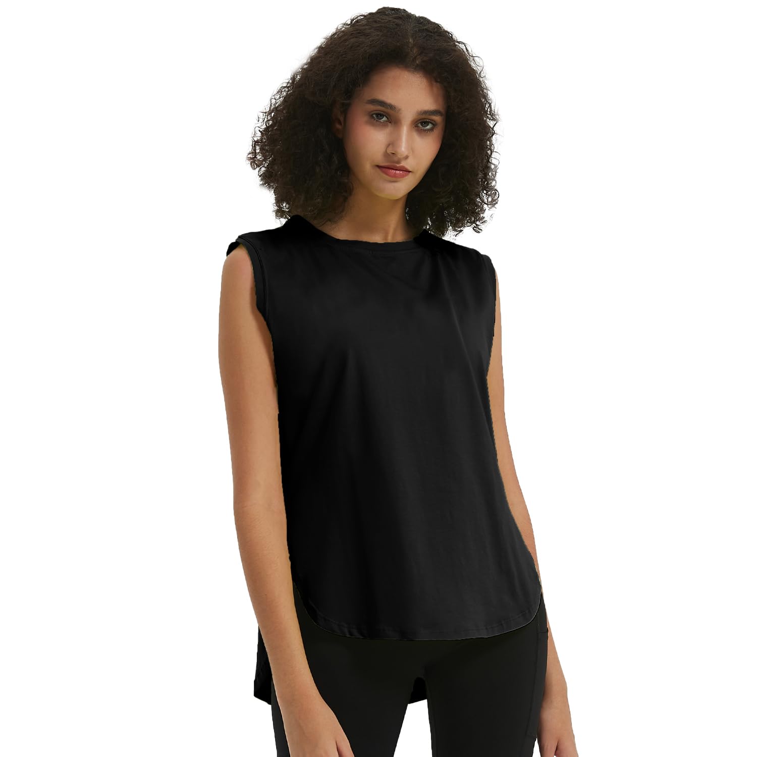 Husnainna Running Tank Top for Women Workout Shirts Sleeveless Athletic ...