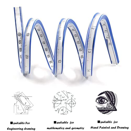 Vinyl Curve Ruler, 60cm French Flexible Curve Ruler Flexible Curve ...