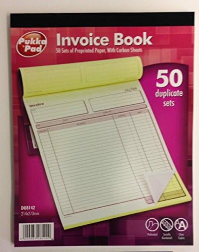 Pukka Pad, NCR Duplicate Invoice Book 137 x 203mm Pack of 10 : Amazon.co.uk: Stationery & Office ...