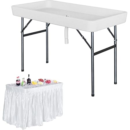 Amazon.com: YITAHOME Ice Table, 4FT Folding Ice Cooler Table with Drain ...