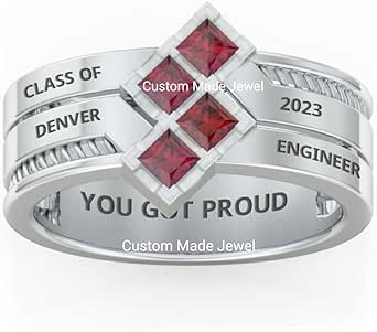 Custom Class Ring for Men High School University Senior Junior ...