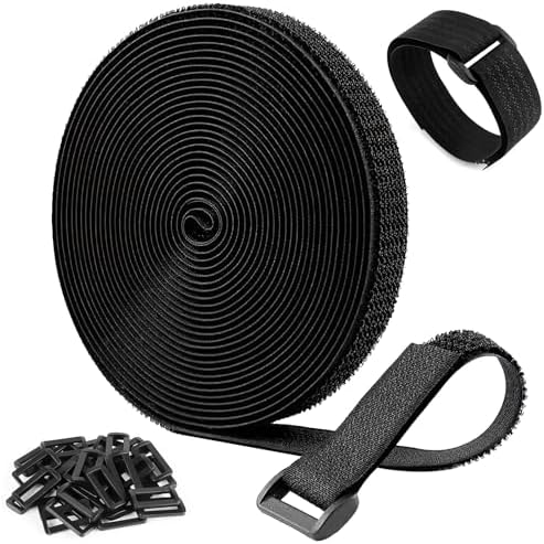 5m Adjustable Cable Straps with 30 Buckles, Free Cut Length, Reusable ...