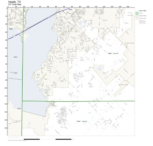 ZIP Code Wall Map of Heath, TX ZIP Code Map Laminated: Amazon.com ...