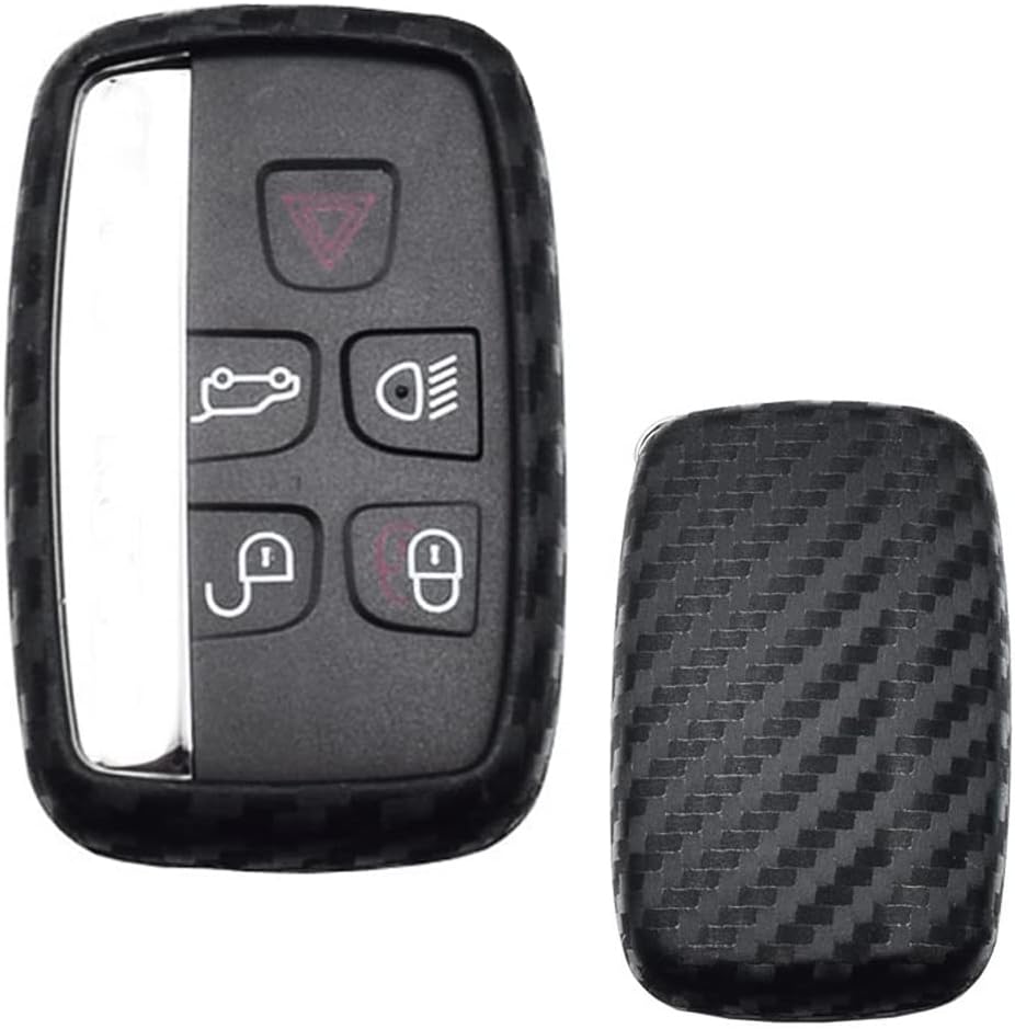 Amazon.com: iJDMTOY Black Carbon Fiber Finish Soft Silicone Key Fob ...